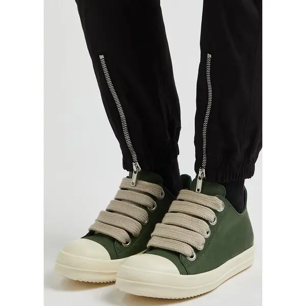 Rick Owens Jumbo Leather Sneakers - Dark Green | Editorialist